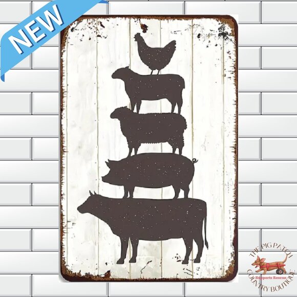 Hand Crafted | Wall Decor | Stacked Farm Animals Wall Decor Indoor ...